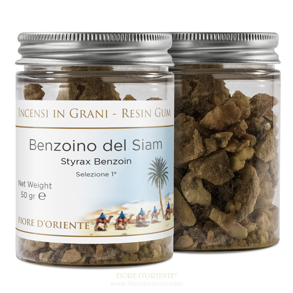 Benzoin Siam resina in grani 1000 gr – Fiore D'Oriente